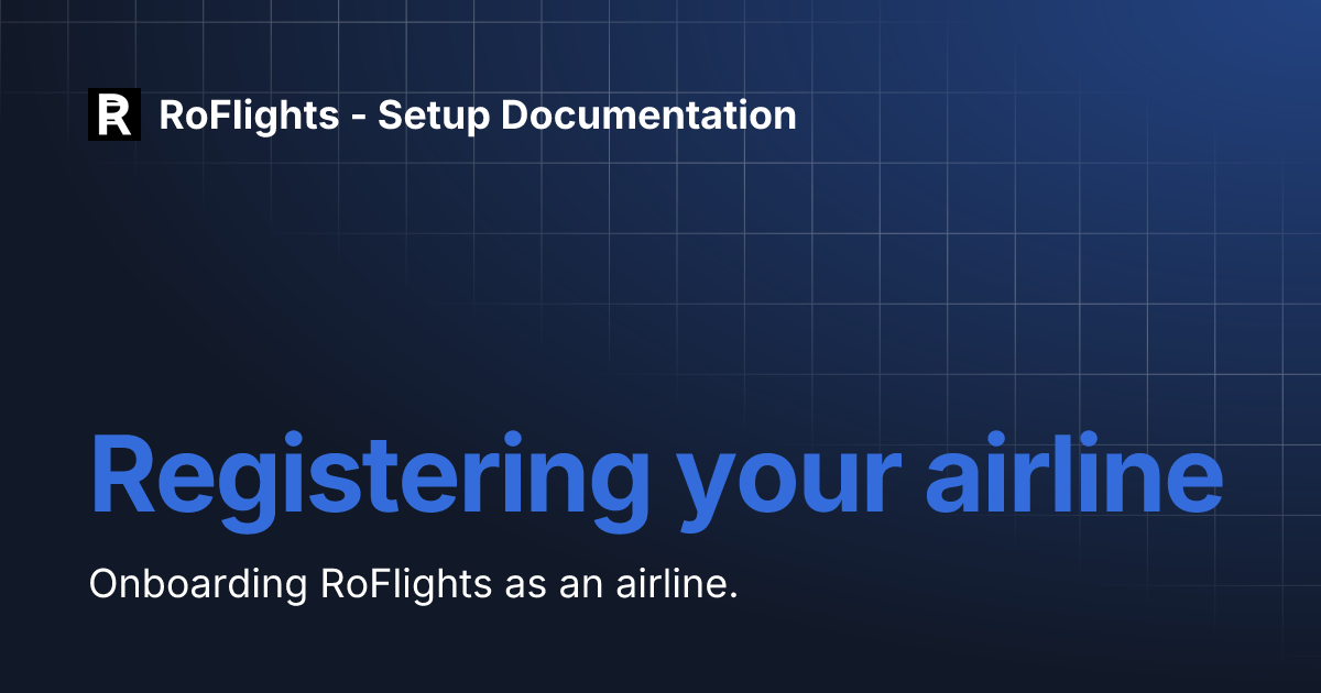 Registering your airline | RoFlights - Setup Documentation